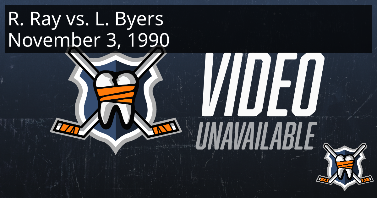 Rob Ray vs. Lyndon Byers, November 3, 1990 - Buffalo Sabres vs. Boston ...