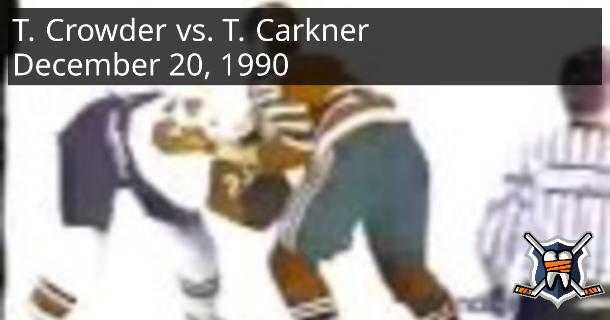 Troy Crowder vs. Terry Carkner, December 20, 1990 - New Jersey Devils ...