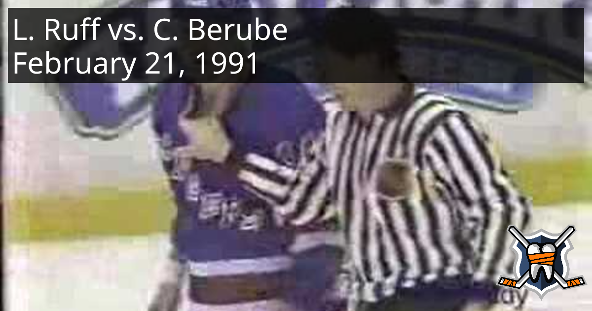 Lindy Ruff vs. Craig Berube, February 21, 1991 - New York Rangers vs ...