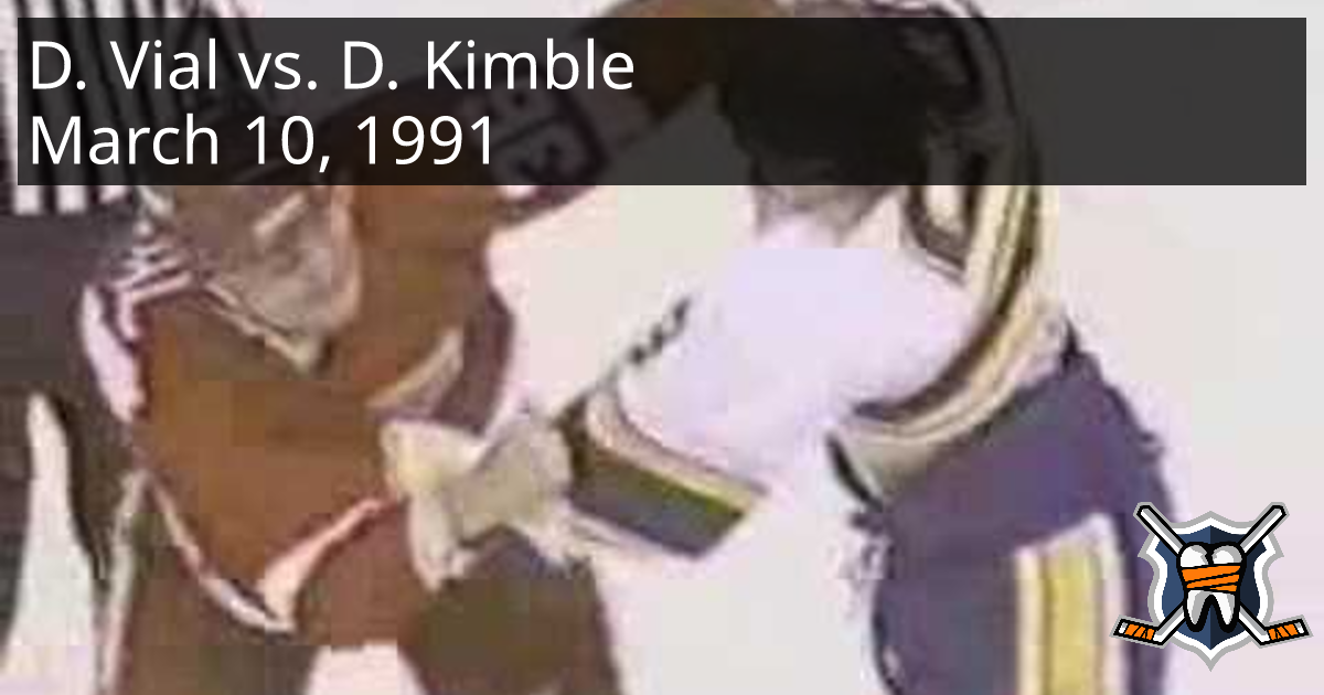 Dennis Vial vs. Darin Kimble, March 10, 1991 - Detroit Red Wings vs. St ...