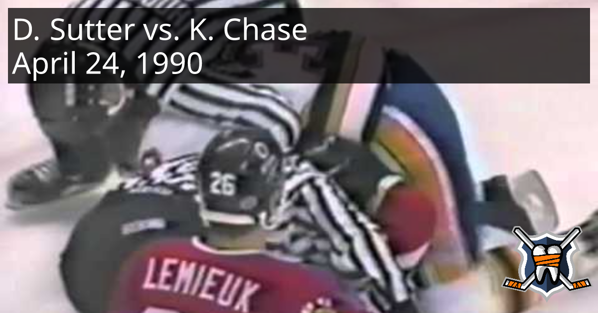 Duane Sutter vs. Kelly Chase, April 24, 1990 - Chicago Blackhawks vs ...