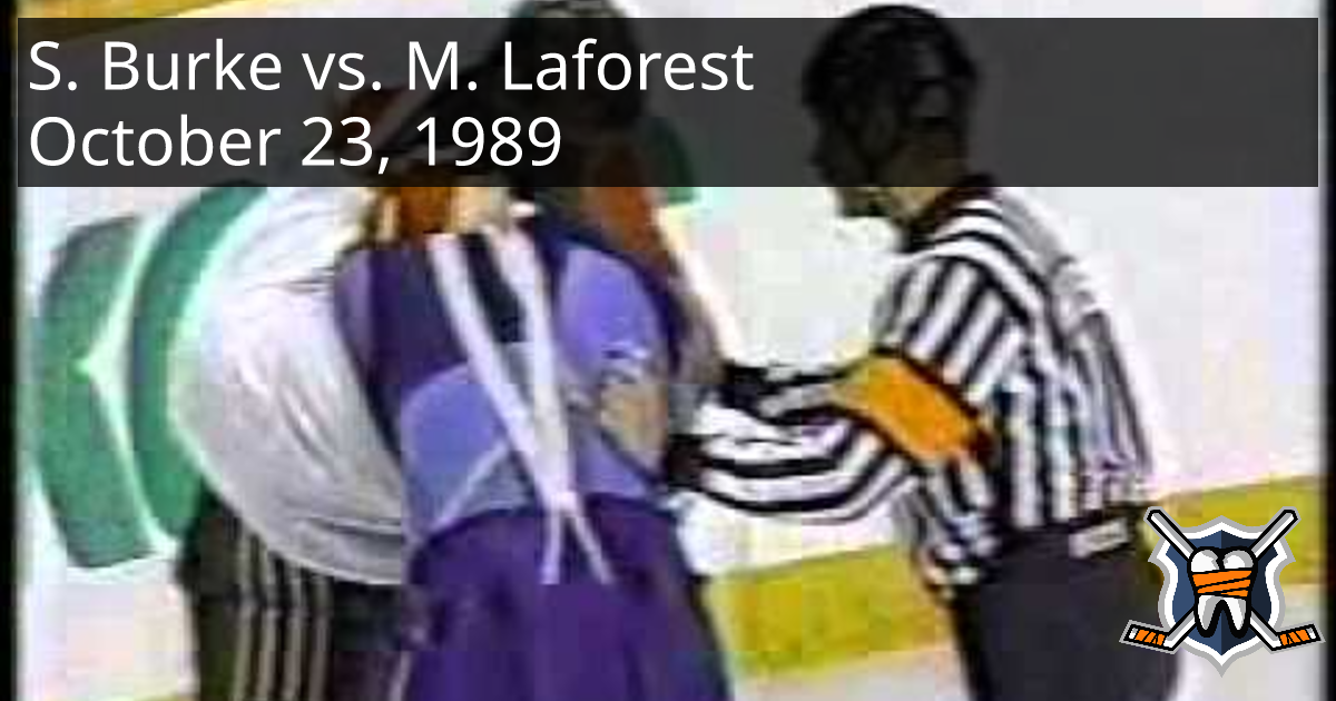 Sean Burke vs. Mark Laforest, October 23, 1989 - New Jersey Devils vs ...