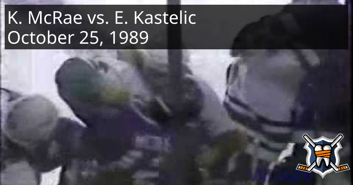 Ken McRae vs. Ed Kastelic, October 25, 1989 - Quebec Nordiques vs ...