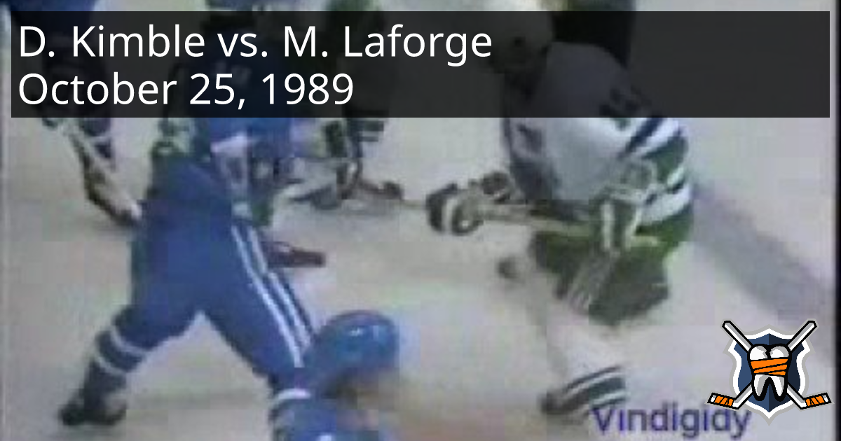 Darin Kimble vs. Marc Laforge, October 25, 1989 - Quebec Nordiques vs ...