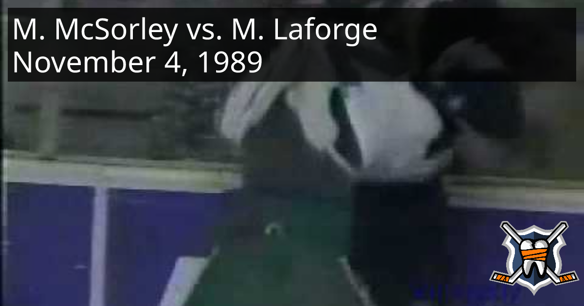 Marty McSorley vs. Marc Laforge, November 4, 1989 - Los Angeles Kings ...