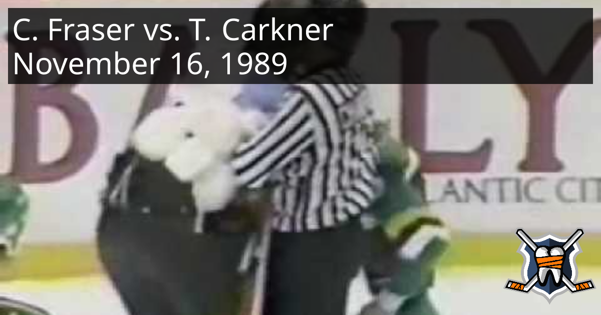 Curt Fraser vs. Terry Carkner, November 16, 1989 - Minnesota North ...