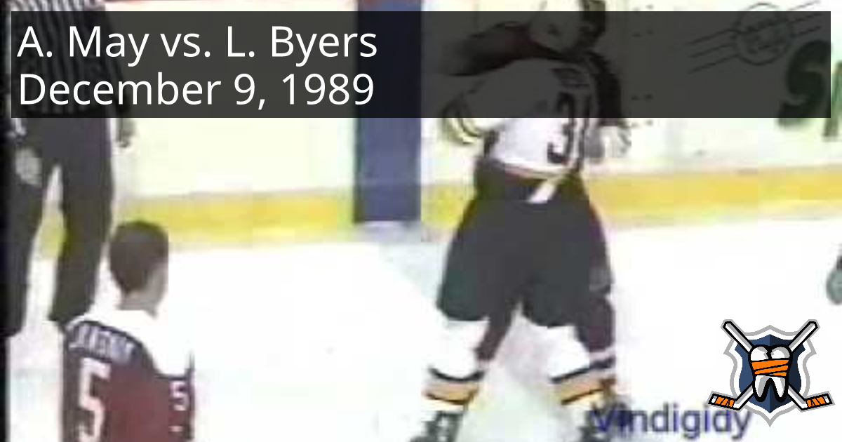 Alan May vs. Lyndon Byers, December 9, 1989 - Washington Capitals vs ...