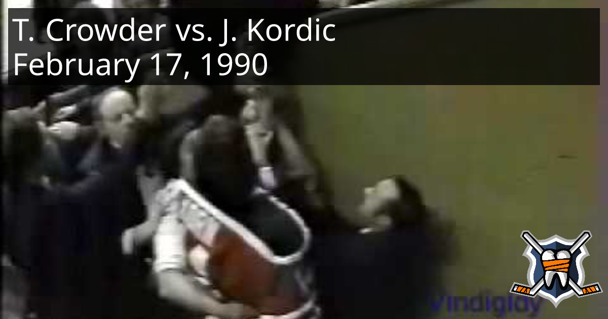 Troy Crowder vs. John Kordic, February 17, 1990 - New Jersey Devils vs ...