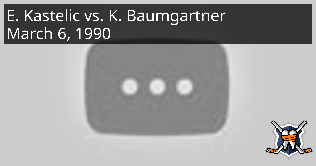 Ed Kastelic vs. Ken Baumgartner, March 6, 1990 - Hartford Whalers vs ...