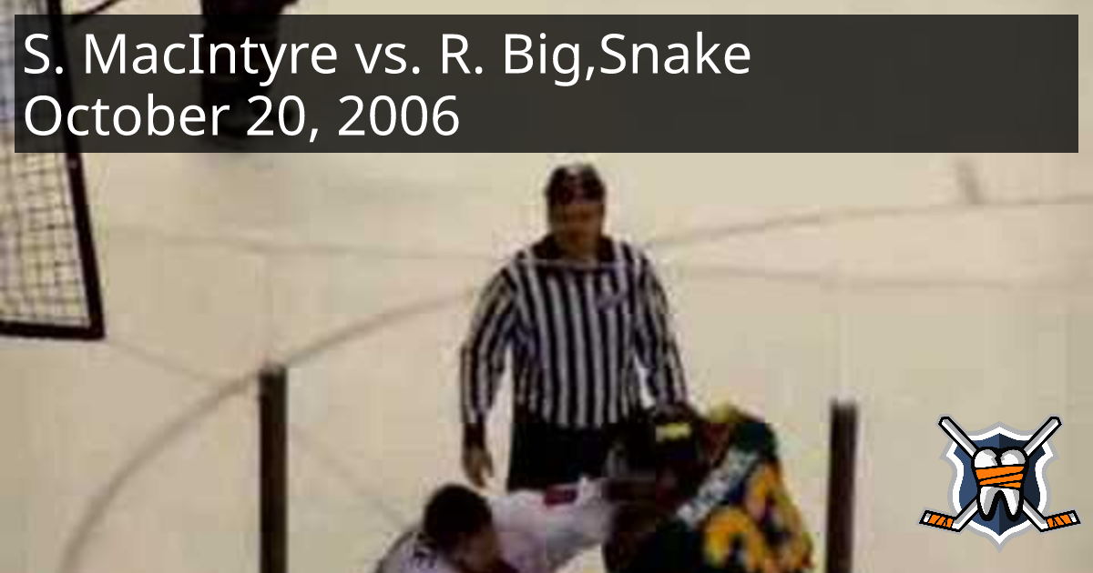 Steve MacIntyre vs. Robin Big Snake, October 20, 2006 - Quad City ...