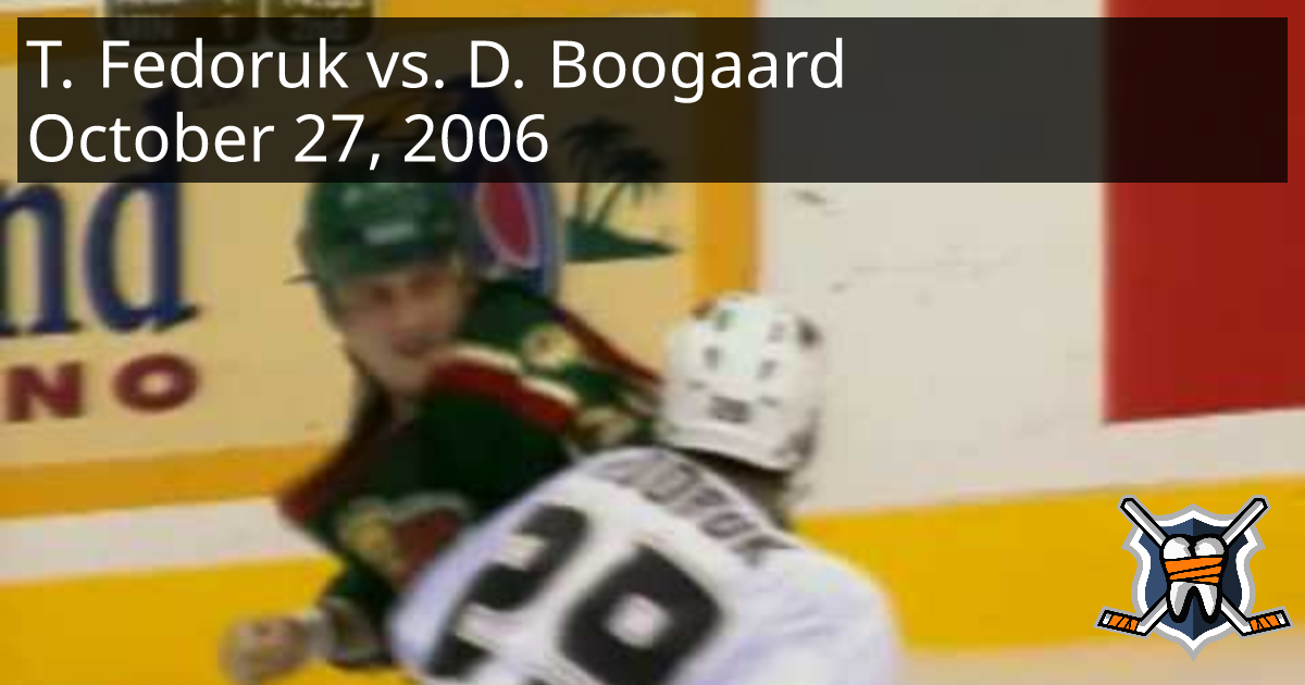 Todd Fedoruk vs. Derek Boogaard, October 27, 2006 - Anaheim Ducks vs ...