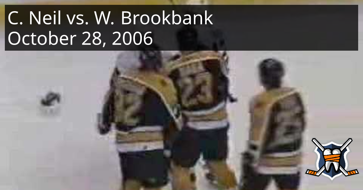 Chris Neil vs. Wade Brookbank, October 28, 2006 - Ottawa Senators vs ...