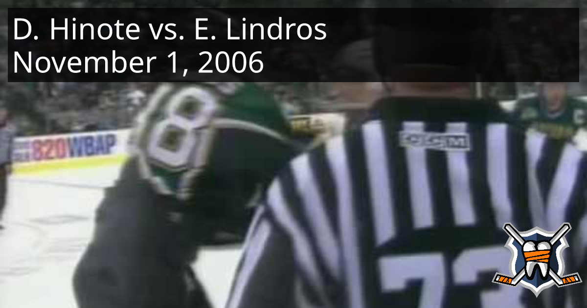 Dan Hinote vs. Eric Lindros, November 1, 2006 - St Louis Blues vs ...