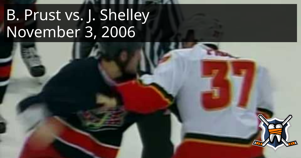 Brandon Prust vs. Jody Shelley, November 3, 2006 - Calgary Flames vs ...