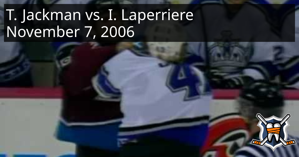 Tim Jackman vs. Ian Laperriere, November 7, 2006 - Los Angeles Kings vs ...