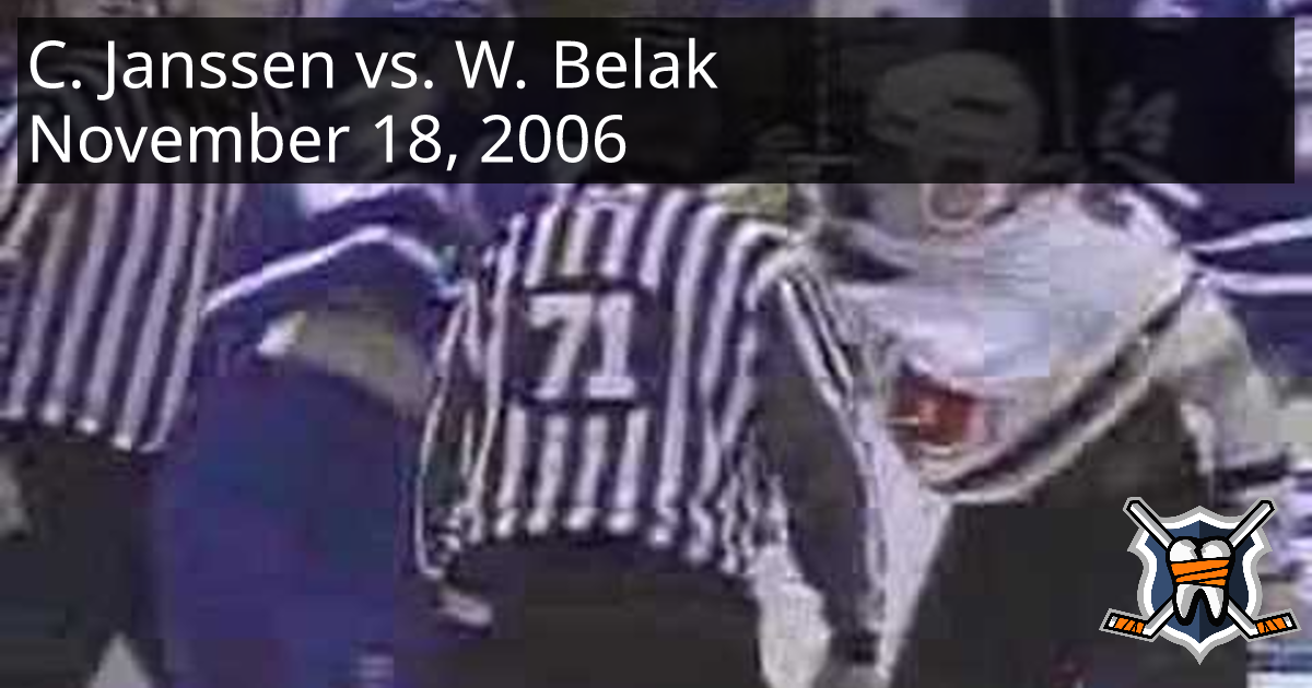 Cam Janssen vs. Wade Belak, November 18, 2006 - New Jersey Devils vs ...