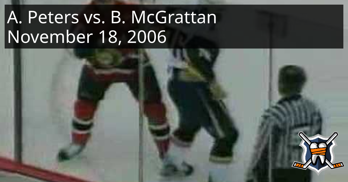 Andrew Peters vs. Brian McGrattan, November 18, 2006 - Buffalo Sabres ...