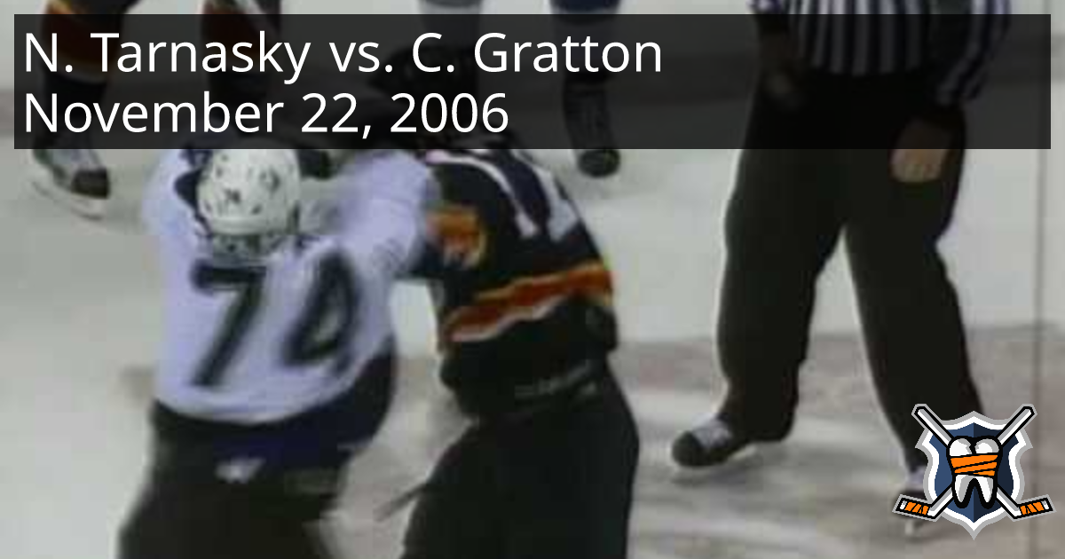 Nick Tarnasky vs. Chris Gratton, November 22, 2006 - Tampa Bay ...
