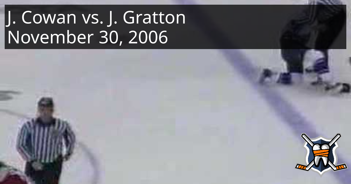 Jeff Cowan vs. Josh Gratton, November 30, 2006 - Los Angeles Kings vs ...