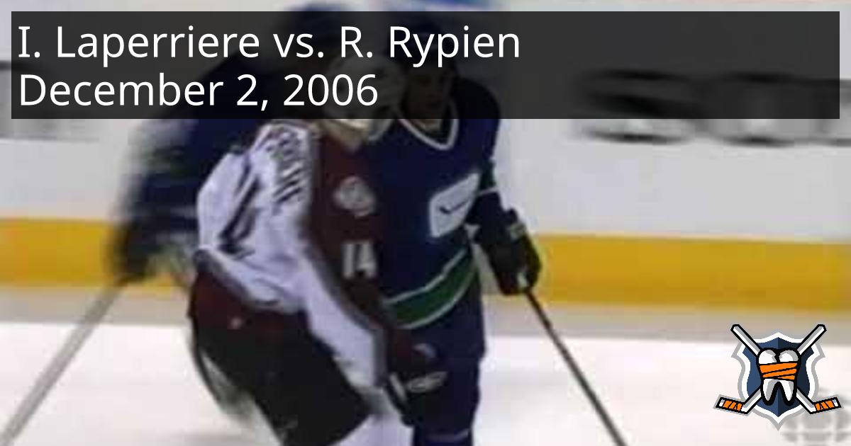 Ian Laperriere vs. Rick Rypien, December 2, 2006 - Colorado Avalanche ...