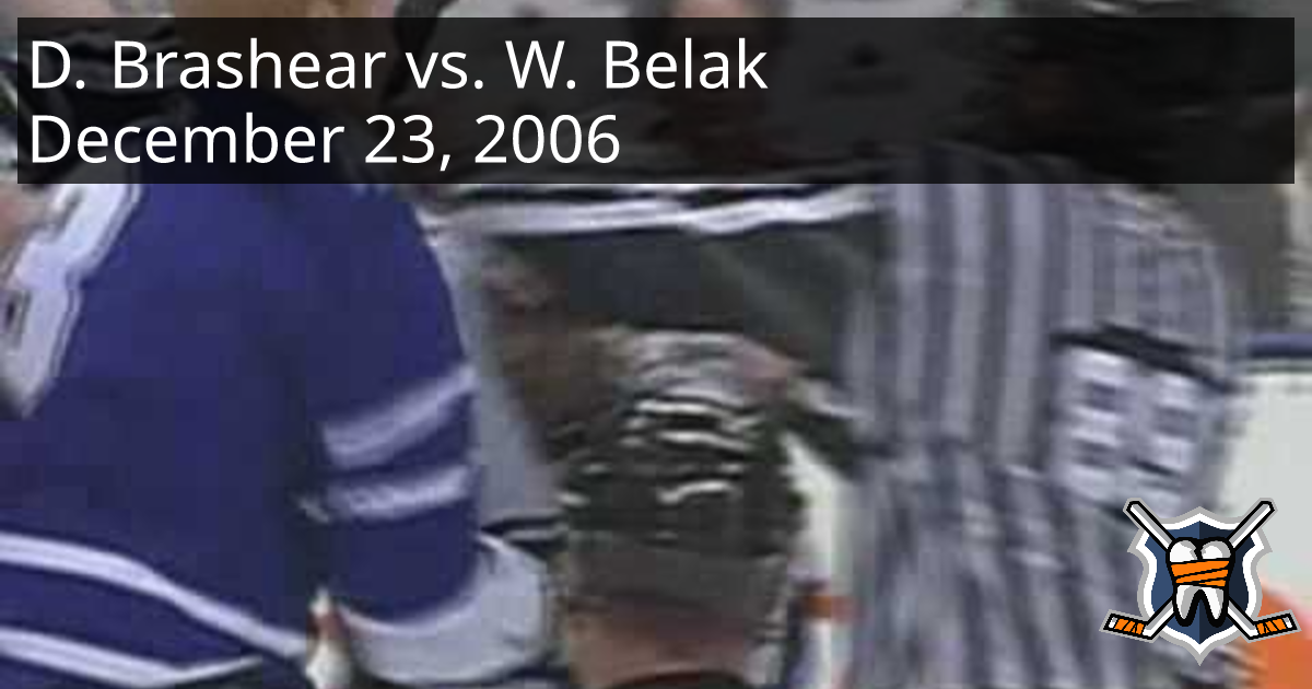 Donald Brashear vs. Wade Belak, December 23, 2006 - Washington Capitals ...