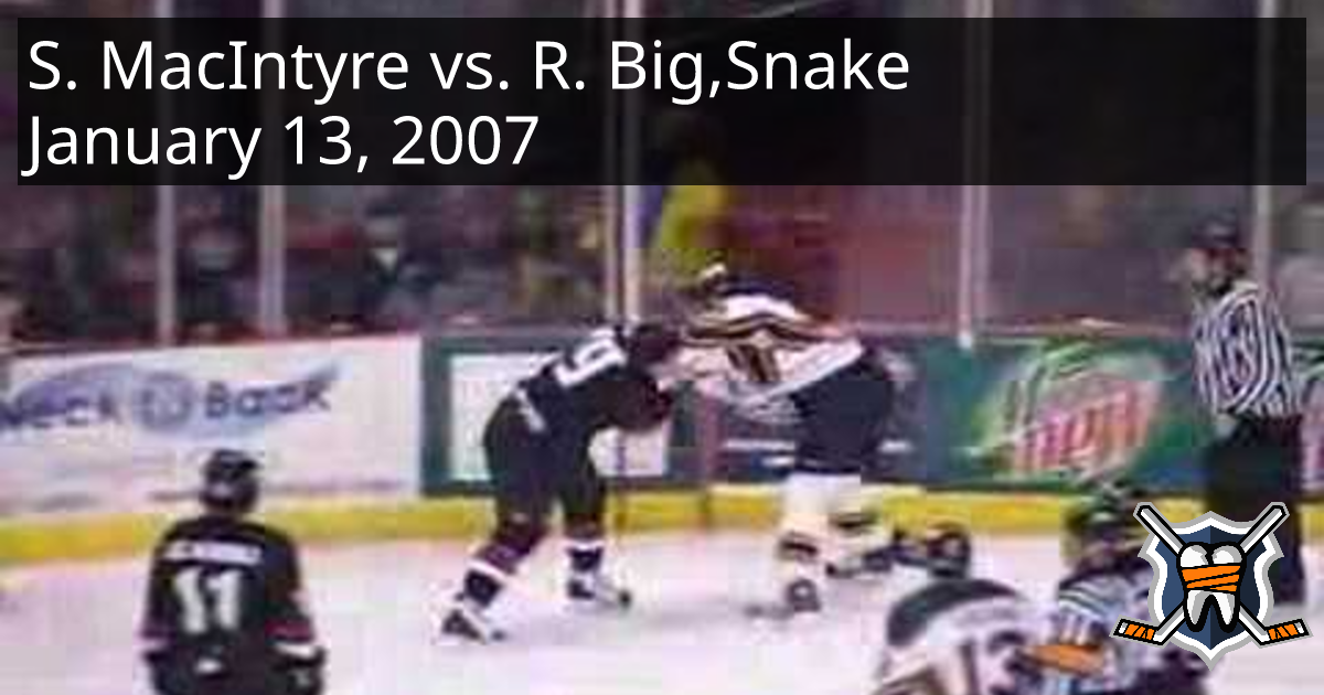 Steve MacIntyre vs. Robin Big Snake, January 13, 2007 - Quad City ...