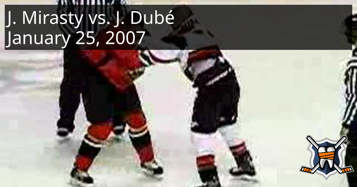 Jon Mirasty vs. Jacques Dubé, January 25, 2007 - Mission de Sorel-Tracy ...