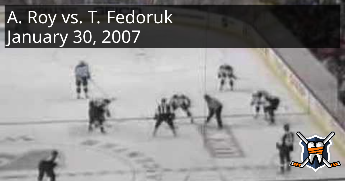 Andre Roy vs. Todd Fedoruk, January 30, 2007 - Tampa Bay Lightning vs ...