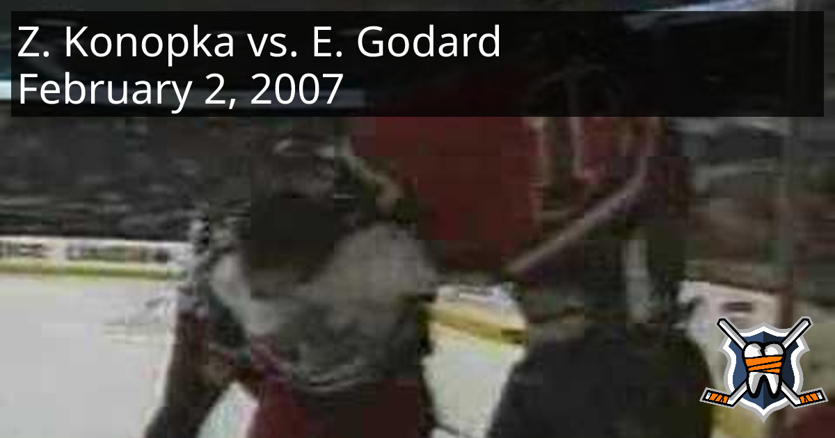 Zenon Konopka vs. Eric Godard, February 2, 2007 - Columbus Blue Jackets ...