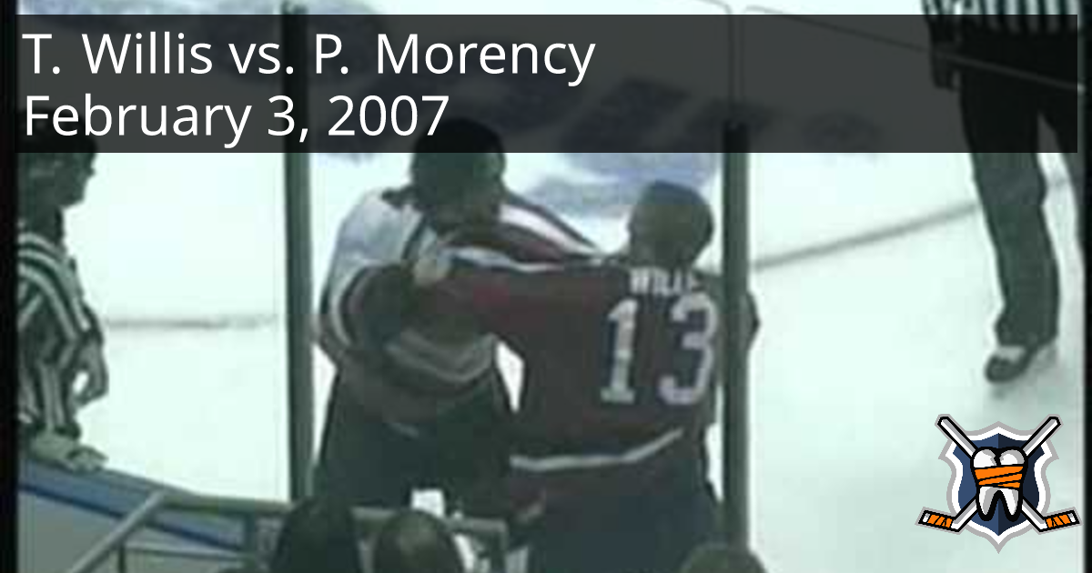 Tyler Willis vs. Pascal Morency, February 3, 2007 - Kalamazoo Wings vs ...