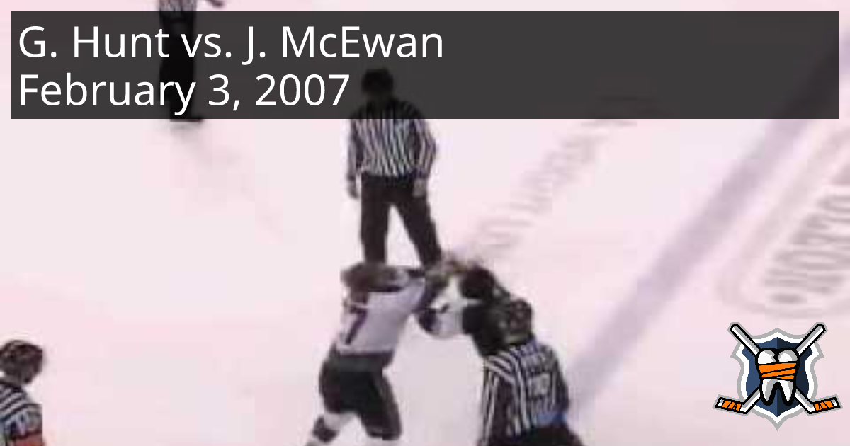 Garet Hunt vs. James McEwan, February 3, 2007 - Vancouver Giants vs ...