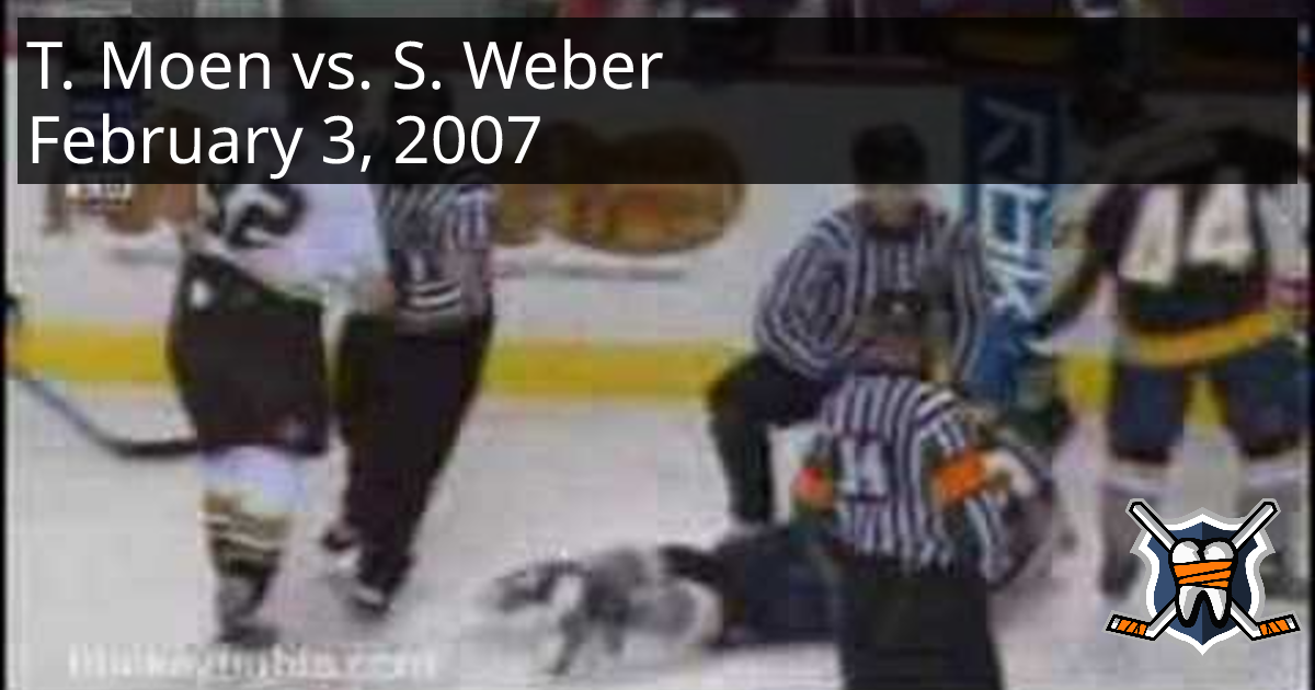 Travis Moen vs. Shea Weber, February 3, 2007 - Anaheim Ducks vs ...