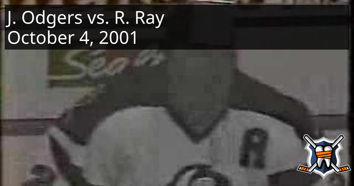 Jeff Odgers vs. Rob Ray, October 4, 2001 - Atlanta Thrashers vs. Buffalo Sabres | HockeyFights