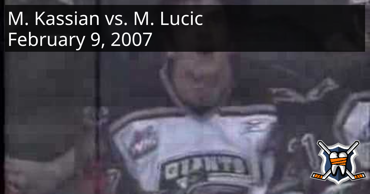 Matt Kassian vs. Milan Lucic, February 9, 2007 - Kamloops Blazers vs ...