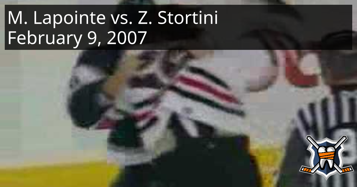 Martin Lapointe vs. Zack Stortini, February 9, 2007 - Chicago ...