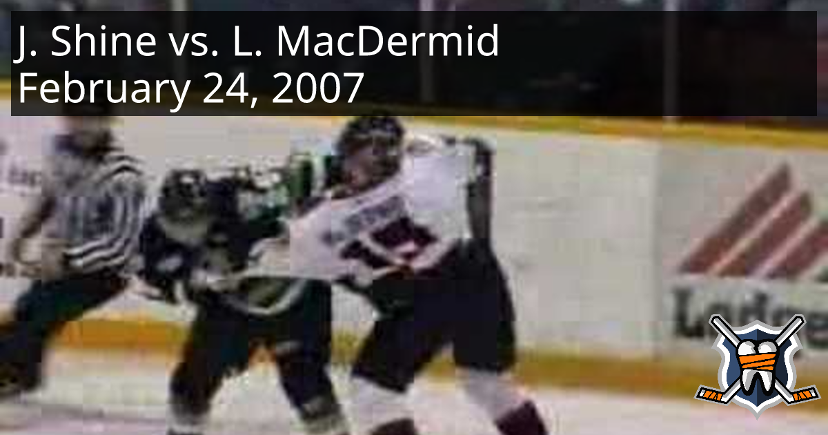 Jordan Shine vs. Lane MacDermid, February 24, 2007 - London Knights vs ...