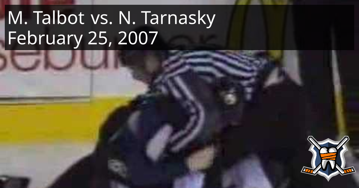 Max Talbot vs. Nick Tarnasky, February 25, 2007 - Pittsburgh Penguins ...