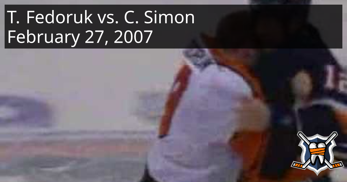 Todd Fedoruk vs. Chris Simon, February 27, 2007 - Philadelphia Flyers ...