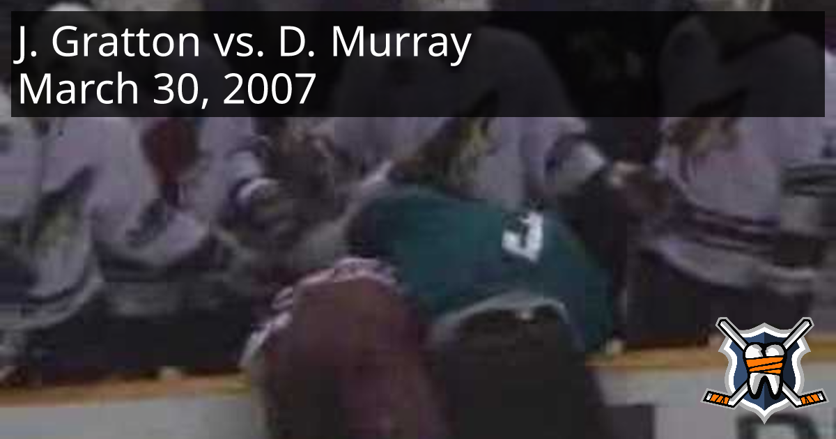 Josh Gratton vs. Douglas Murray, March 30, 2007 - Arizona Coyotes vs ...