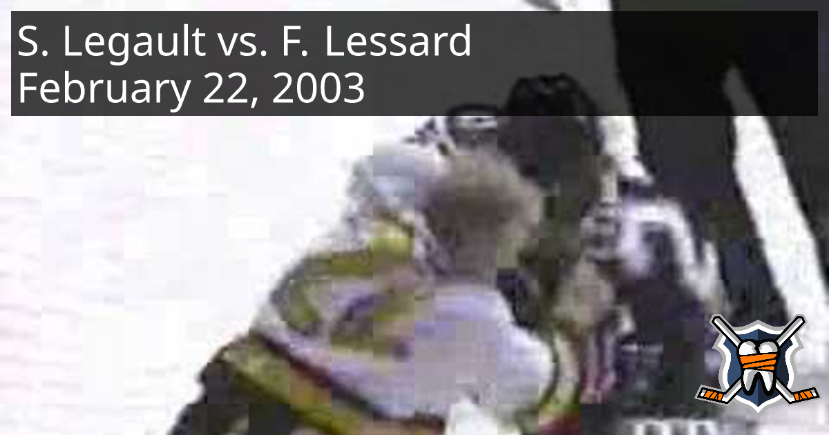Shawn Legault vs. Francis Lessard, February 22, 2003 - Houston Aeros vs ...