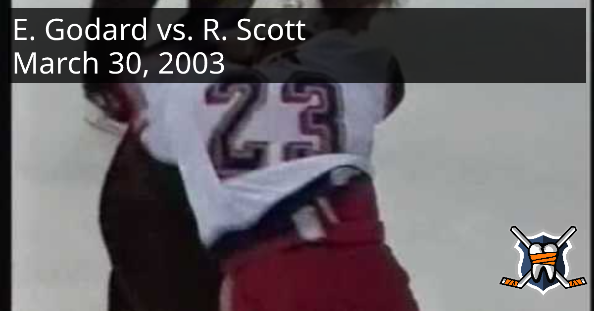 Eric Godard vs. Richard Scott, March 30, 2003 - Bridgeport Sound Tigers ...