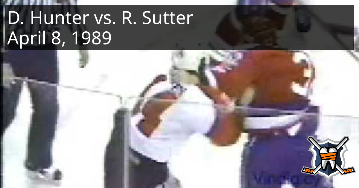 Dale Hunter vs. Ron Sutter, April 8, 1989 - Washington Capitals vs ...