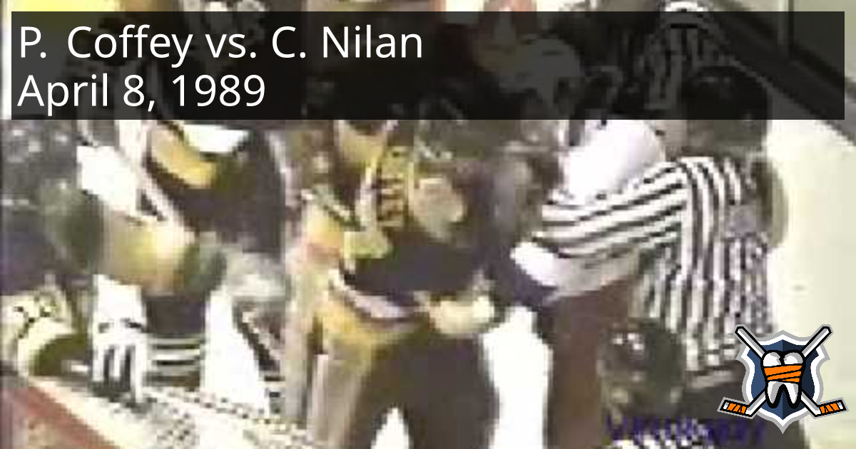 Paul Coffey vs. Chris Nilan, April 8, 1989 - Pittsburgh Penguins vs ...