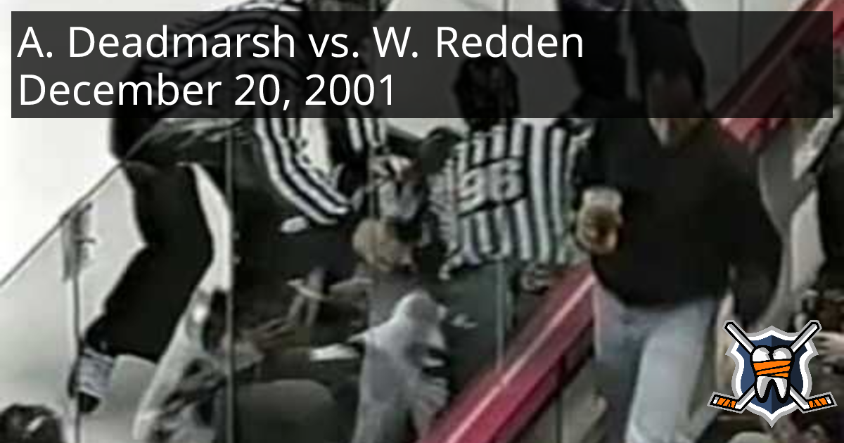 Adam Deadmarsh vs. Wade Redden, December 20, 2001 - Los Angeles Kings ...