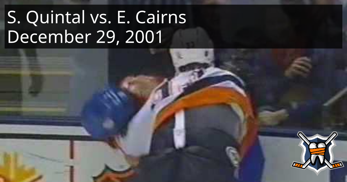 Stephane Quintal vs. Eric Cairns, December 29, 2001 - Montreal ...
