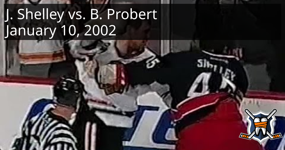 Jody Shelley vs. Bob Probert, January 10, 2002 - Columbus Blue Jackets ...