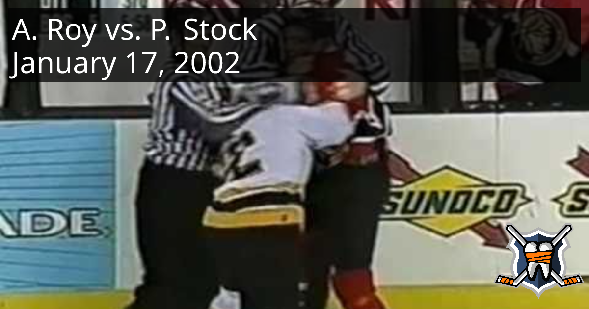 Andre Roy vs. P.J. Stock, January 17, 2002 - Ottawa Senators vs. Boston ...