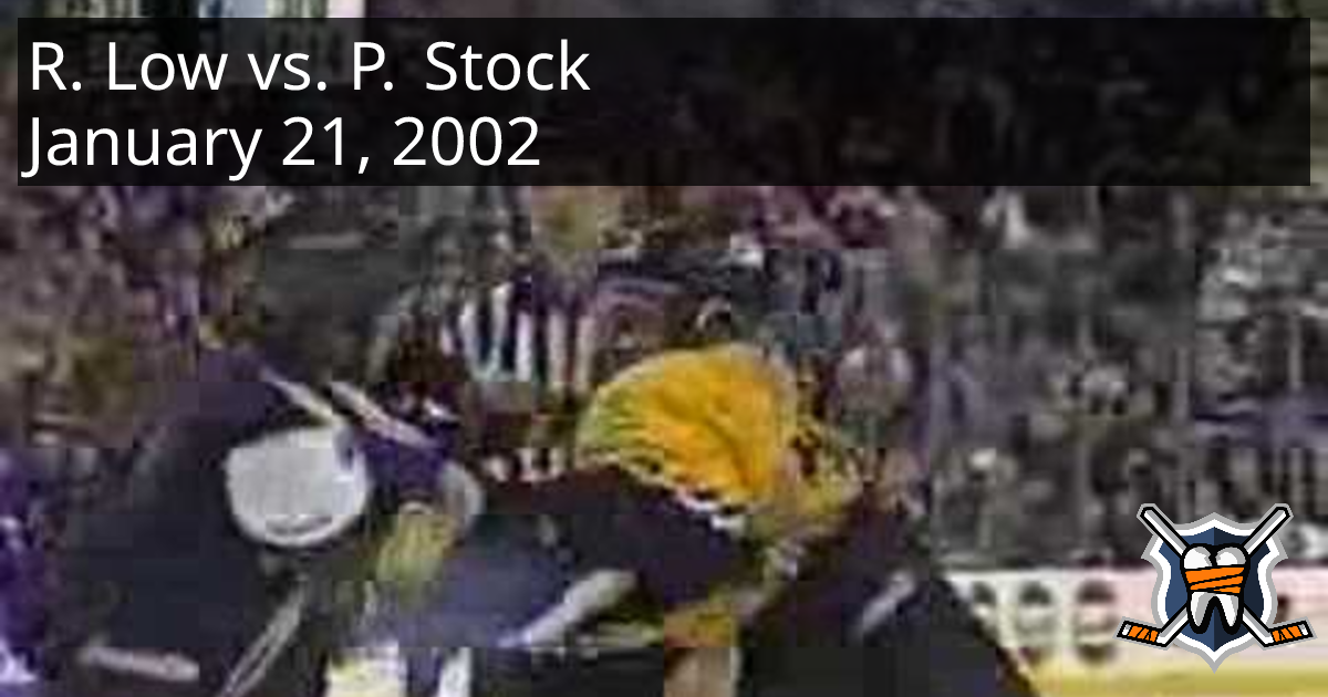 Reed Low vs. P.J. Stock, January 21, 2002 - St Louis Blues vs. Boston ...