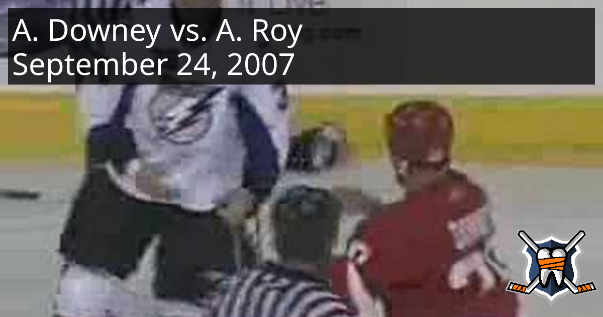 Aaron Downey vs. Andre Roy, September 24, 2007 - Detroit Red Wings vs ...