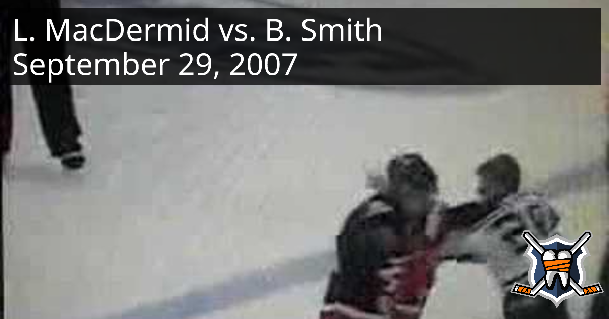 Lane MacDermid vs. Brad Smith, September 29, 2007 - Owen Sound Attack ...
